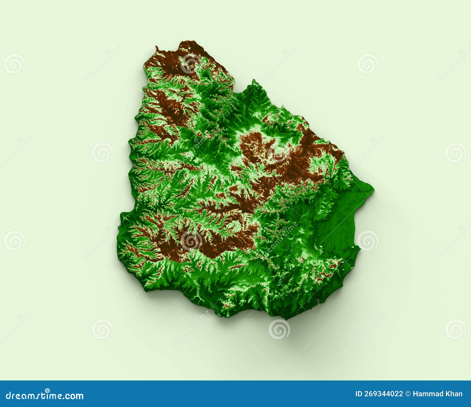 Uruguay Topographic Map 3d Realistic Map Color 3d Illustration Stock ...