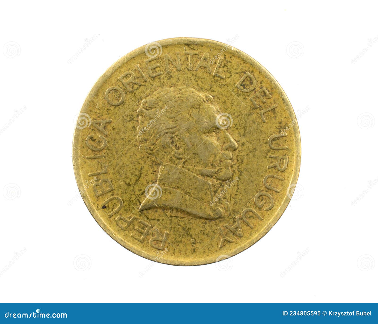 Uruguay Two Pesos Coin on a White Isolated Background Stock Image ...