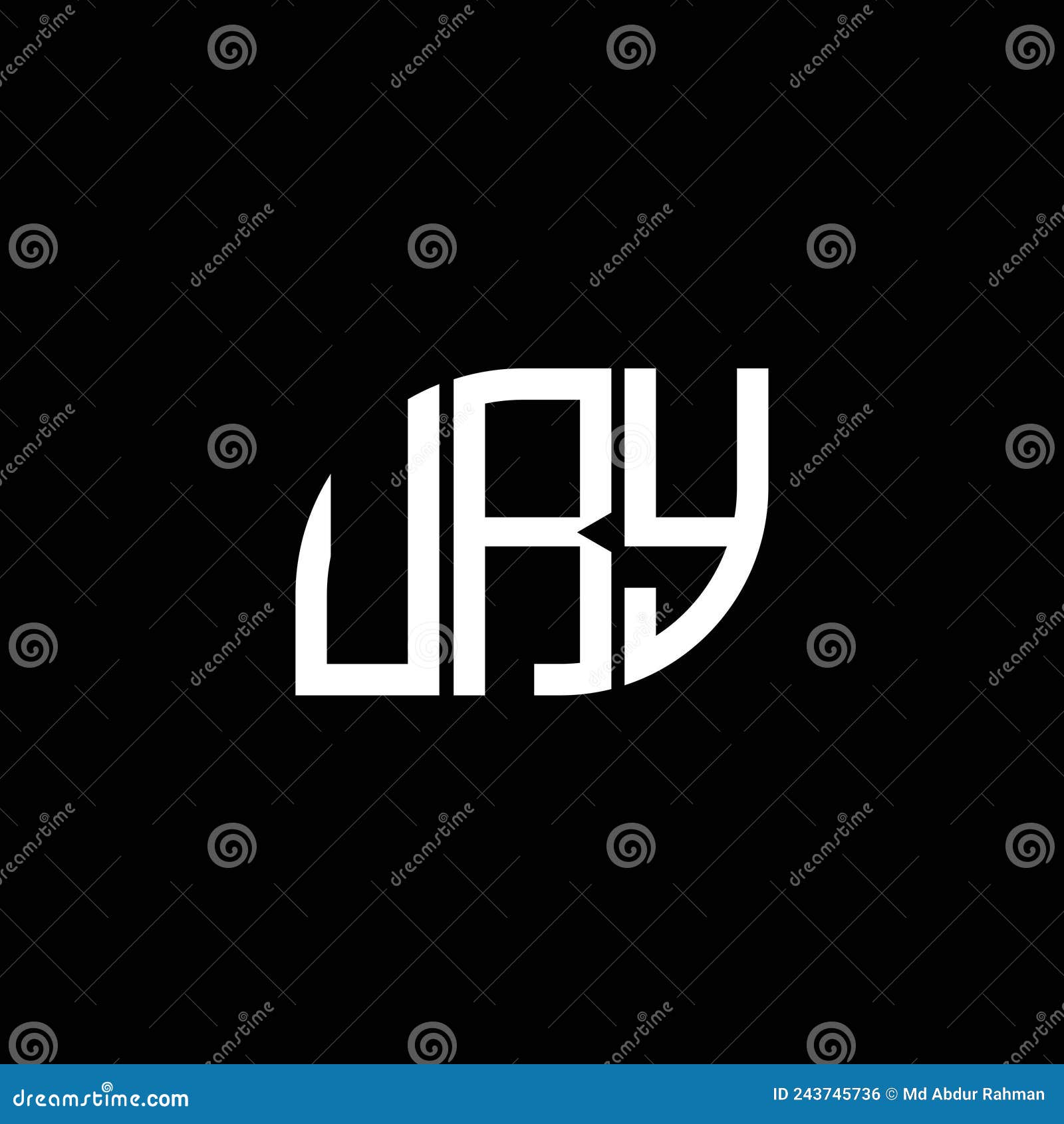 URY Letter Logo Design On Black Background. URY Creative Initials ...