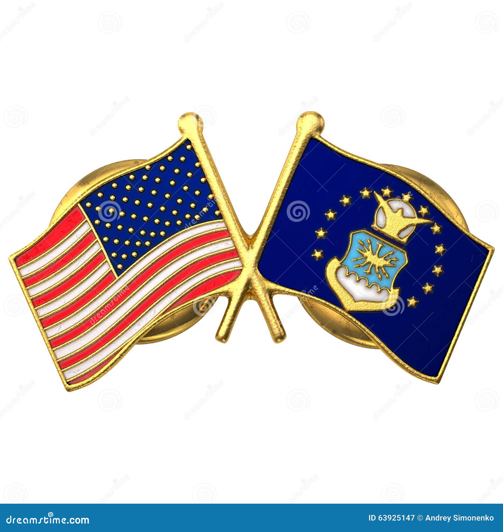US Air Force Flag Pin 3d Model Stock Image - Image of guard, states ...