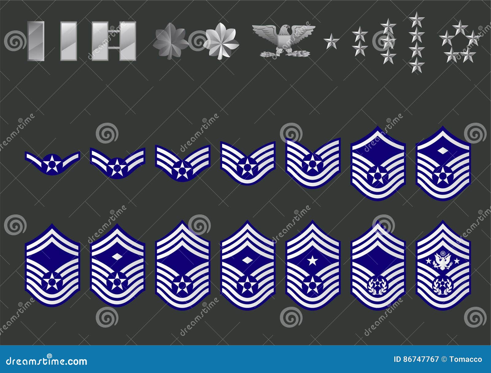 US Air Force Rank Insignia Vector Illustration | CartoonDealer.com #8820836