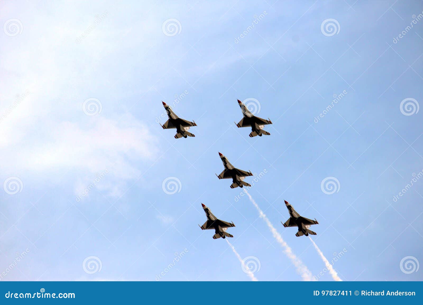 US Air Force Thunderbirds in Close Formation Stock Image - Image of ...