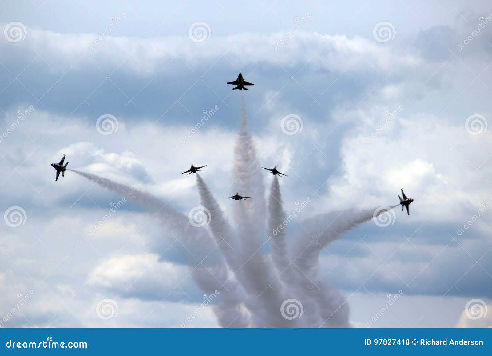 US Air Force Thunderbirds in Formation Stock Photo - Image of flight ...