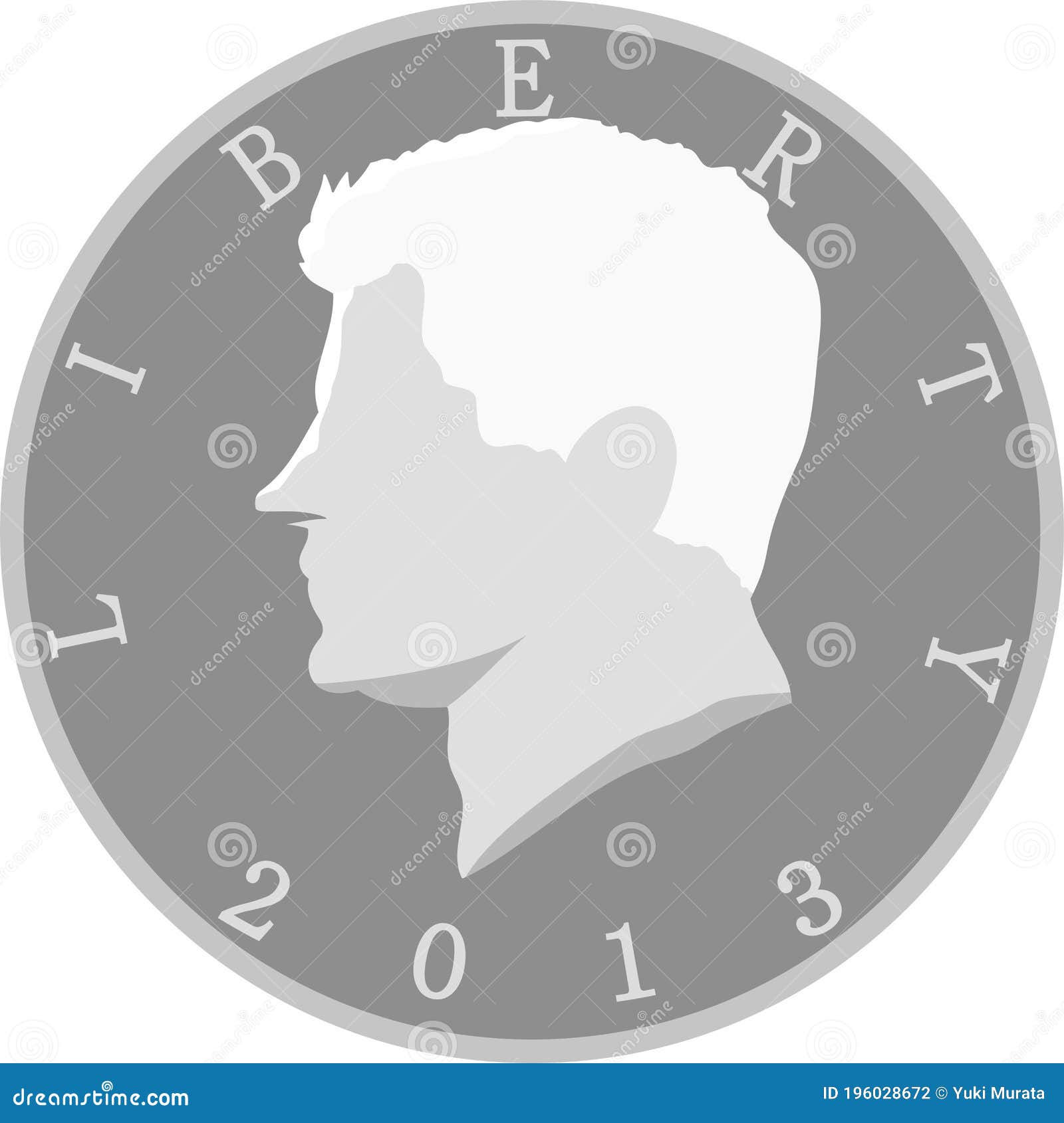 US American 50 cent coin stock vector. Illustration of states - 196028672