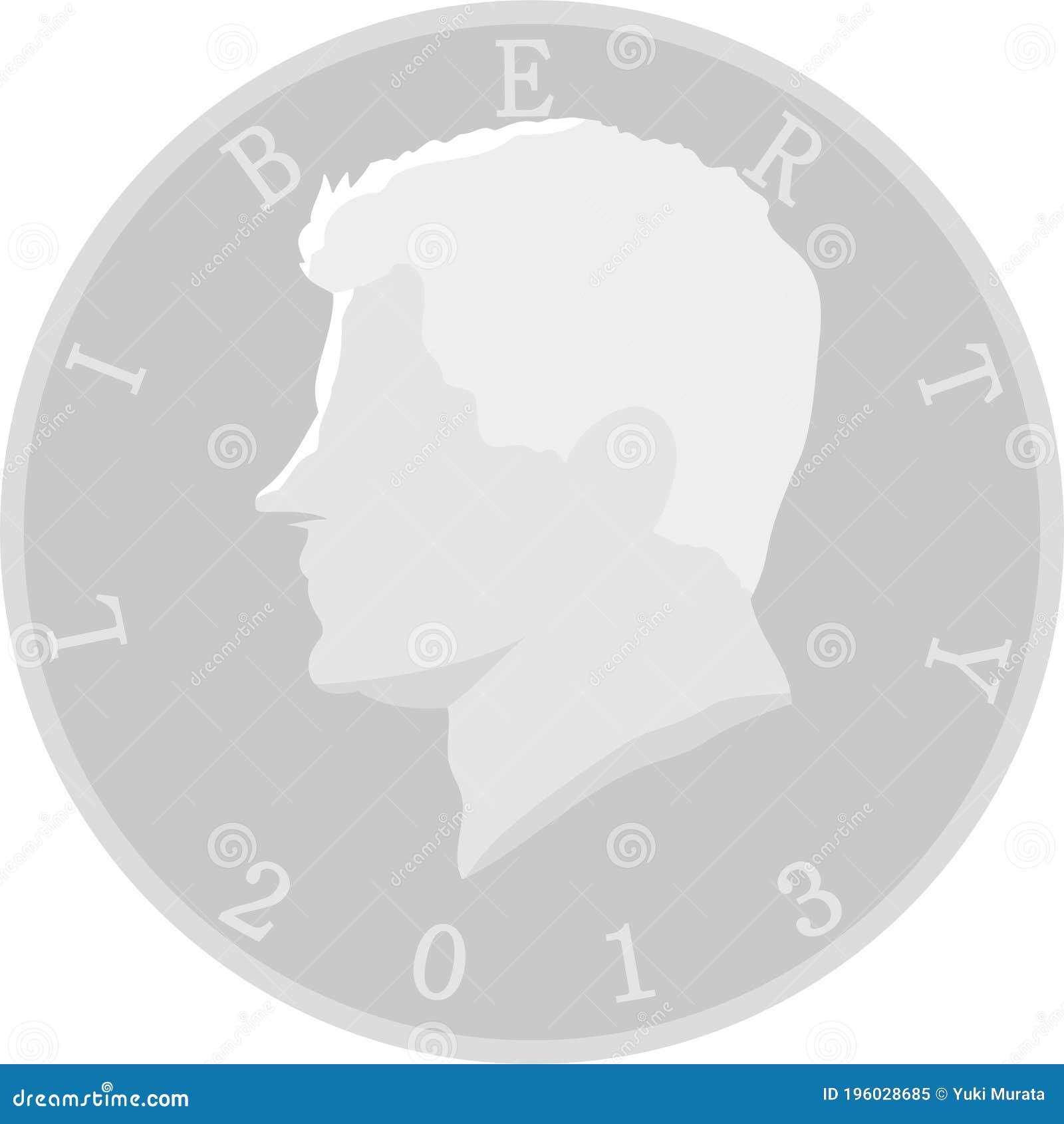 US American 50 cent coin stock vector. Illustration of investment ...