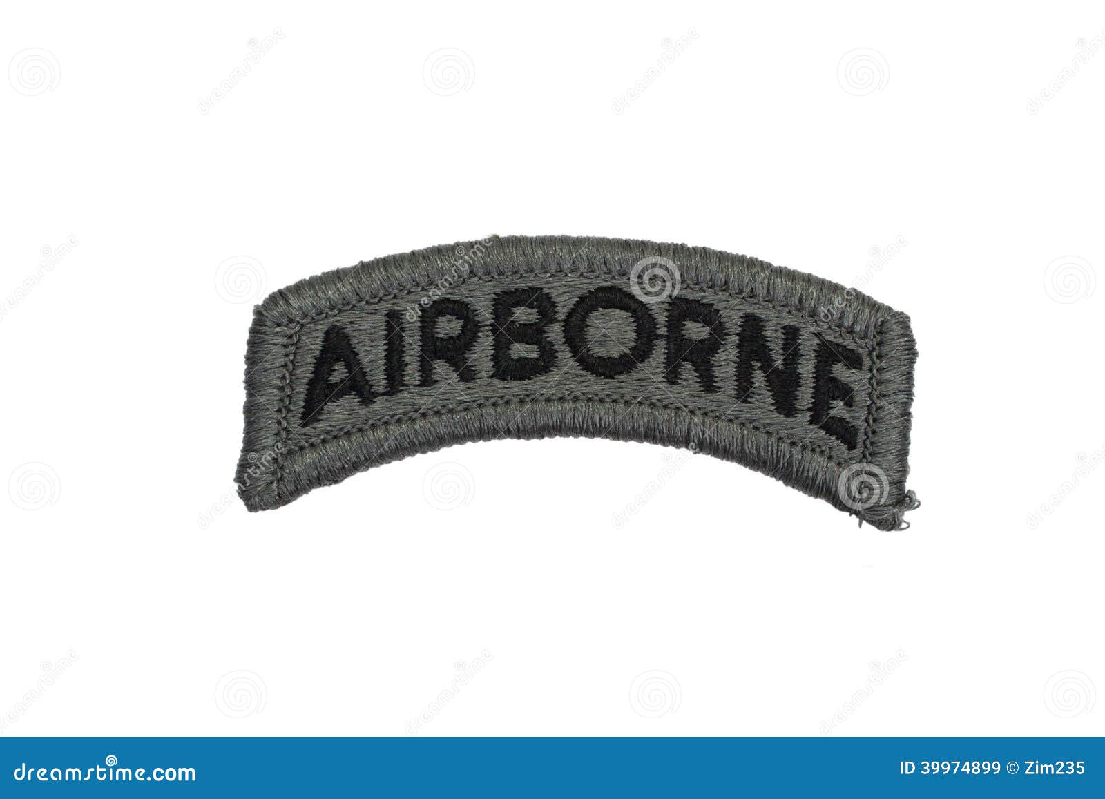 US ARMY Airborne Tab With Blank Dog Tags On Camouflage Uniform Stock ...