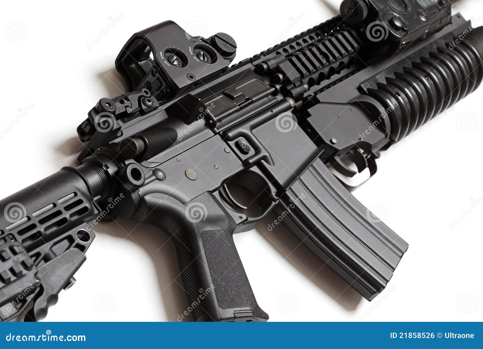 US Army Assault Carbine with Grenade Louncher Stock Photo - Image of ...