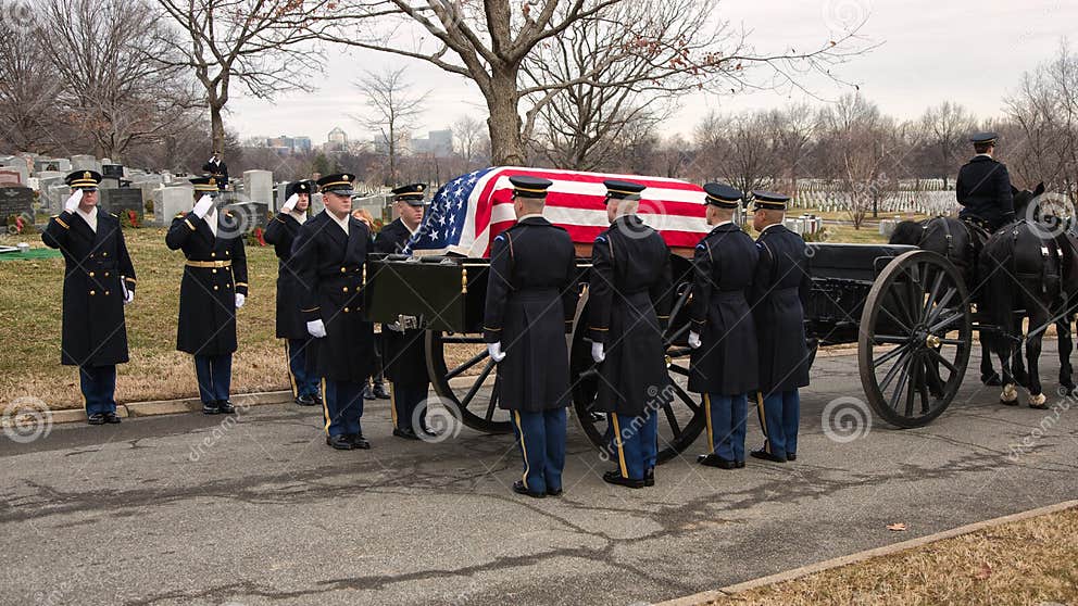 US Army Caisson with Casket Editorial Stock Photo - Image of memorial ...