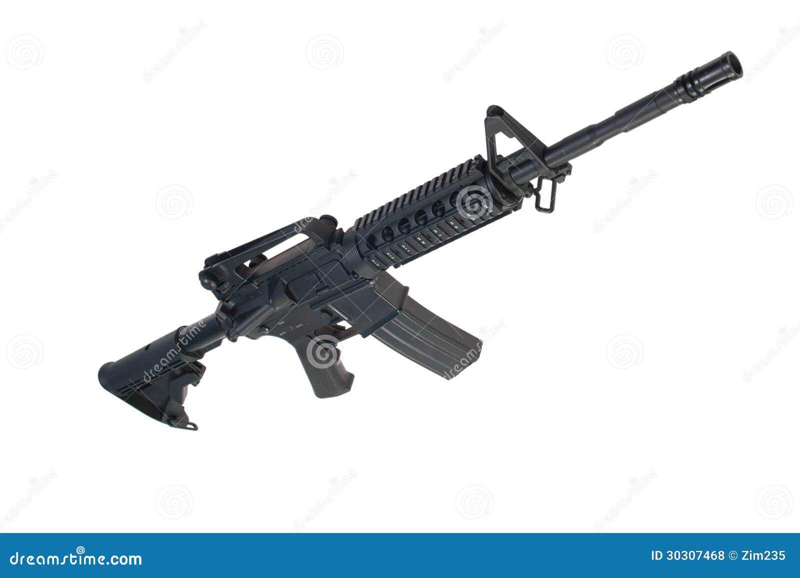 US Army M4A1 Carbine Isolated on a White Backgroun Stock Photo - Image ...