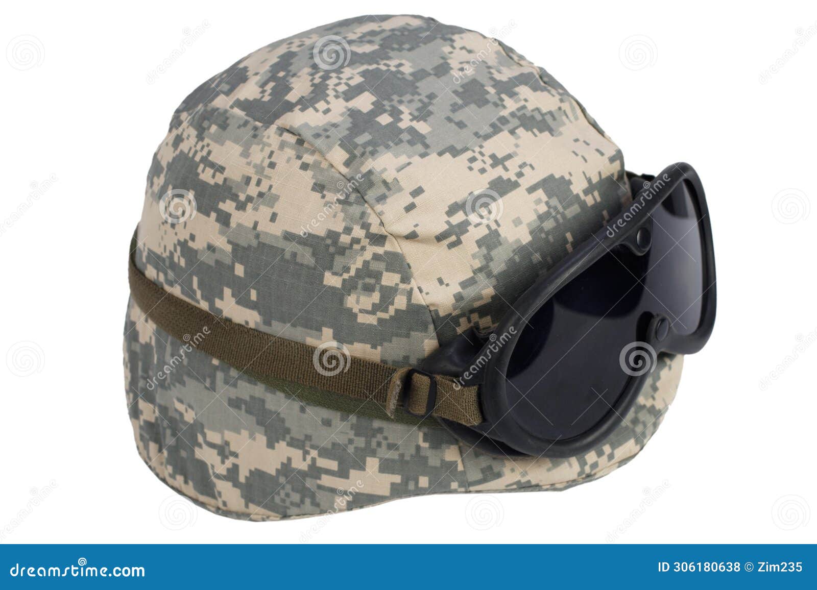 US Army Helmet with Goggles Stock Photo - Image of protection, military ...
