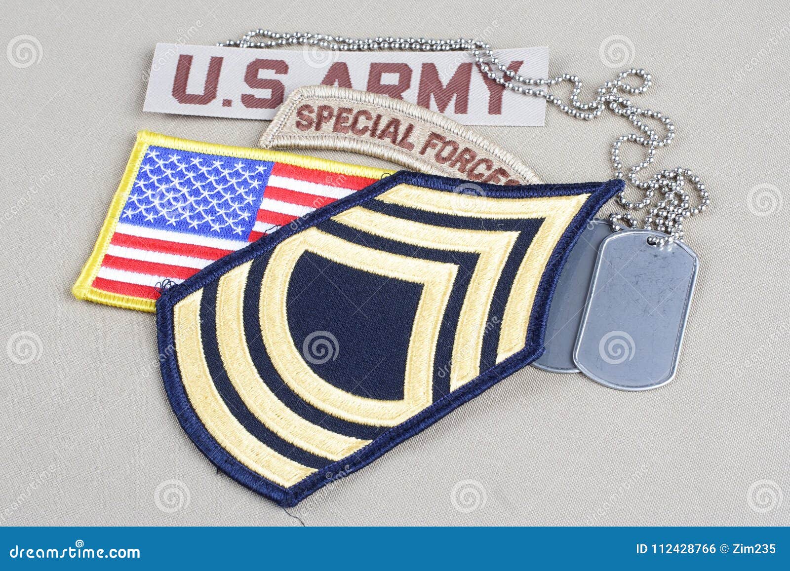 US ARMY Master Sergeant Rank Patch On Desert Uniform Stock Photography ...