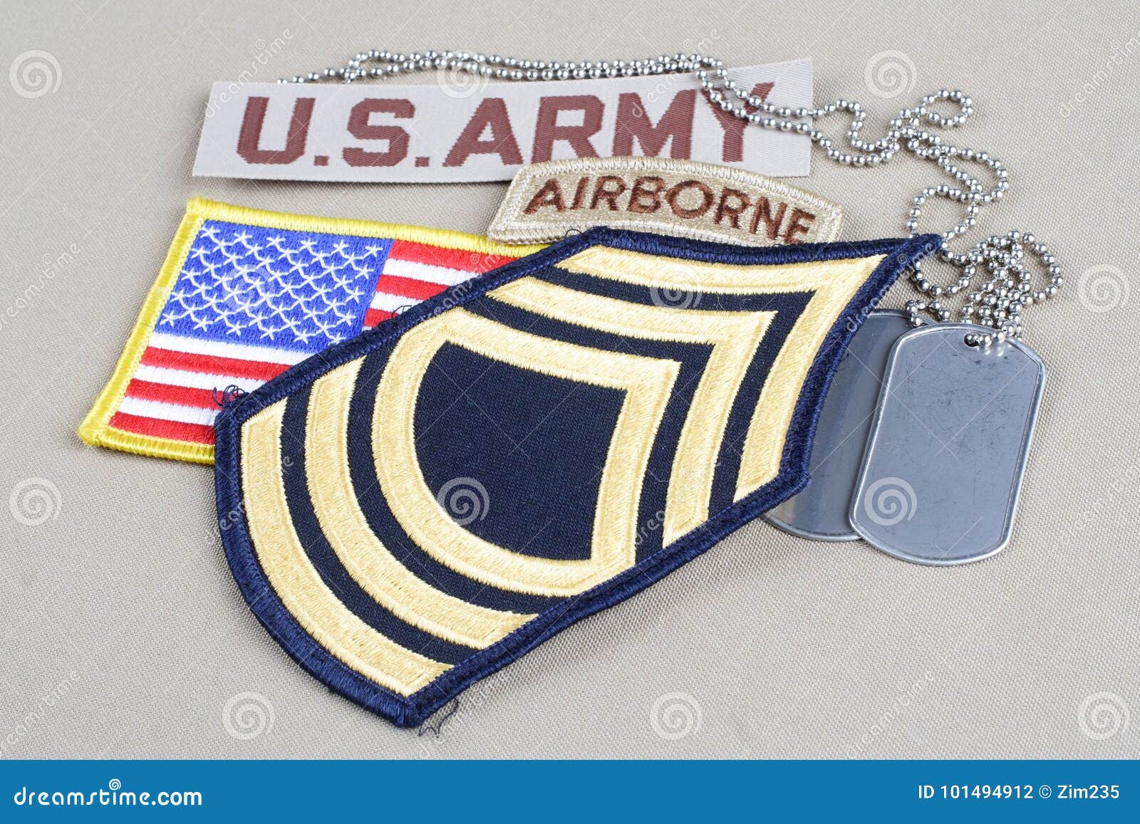 US ARMY Master Sergeant Rank Patch On Desert Uniform Stock Photography ...