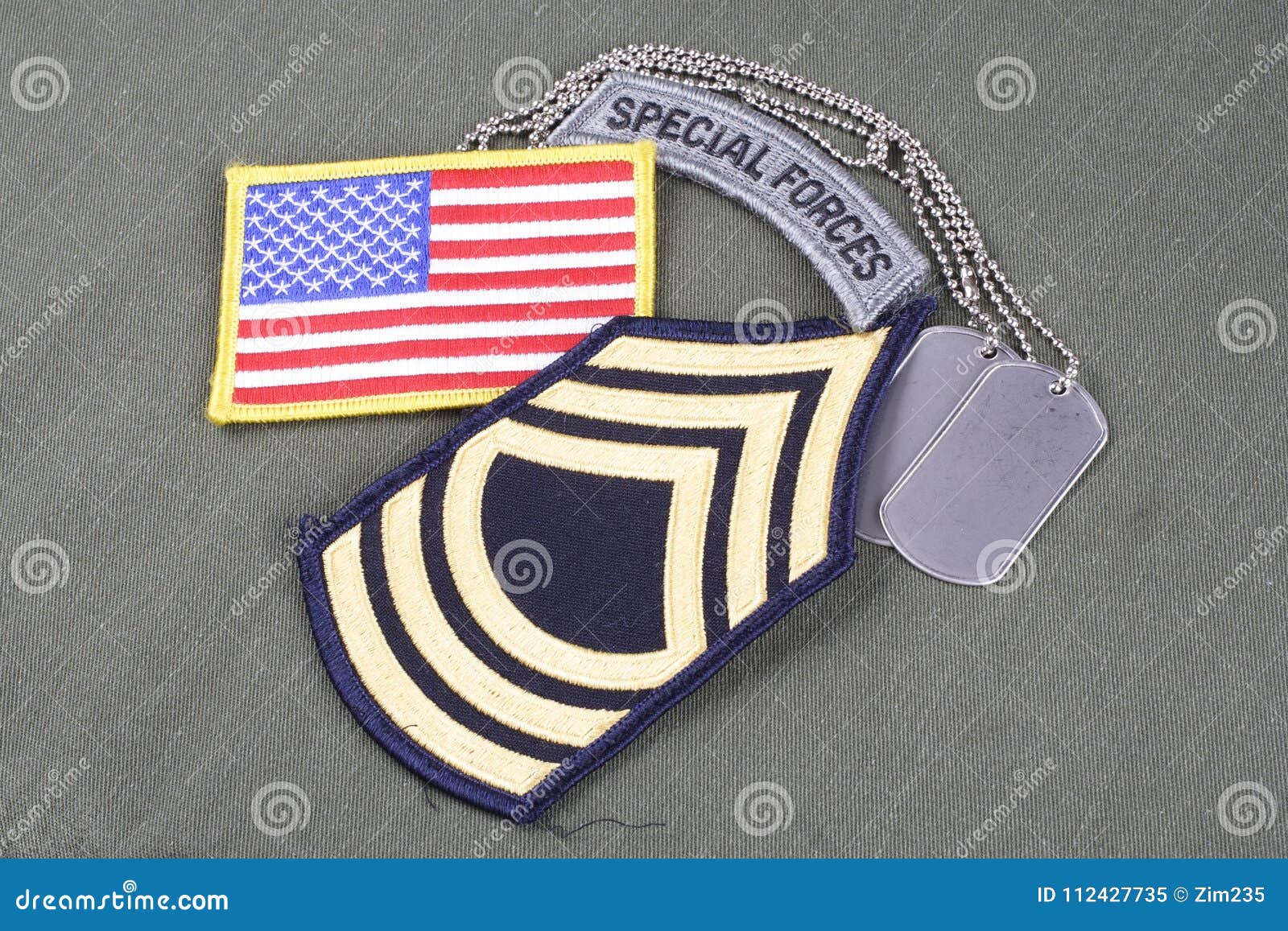 US ARMY Master Sergeant Rank Patch, Airborne Tab, Flag Patch and Dog ...