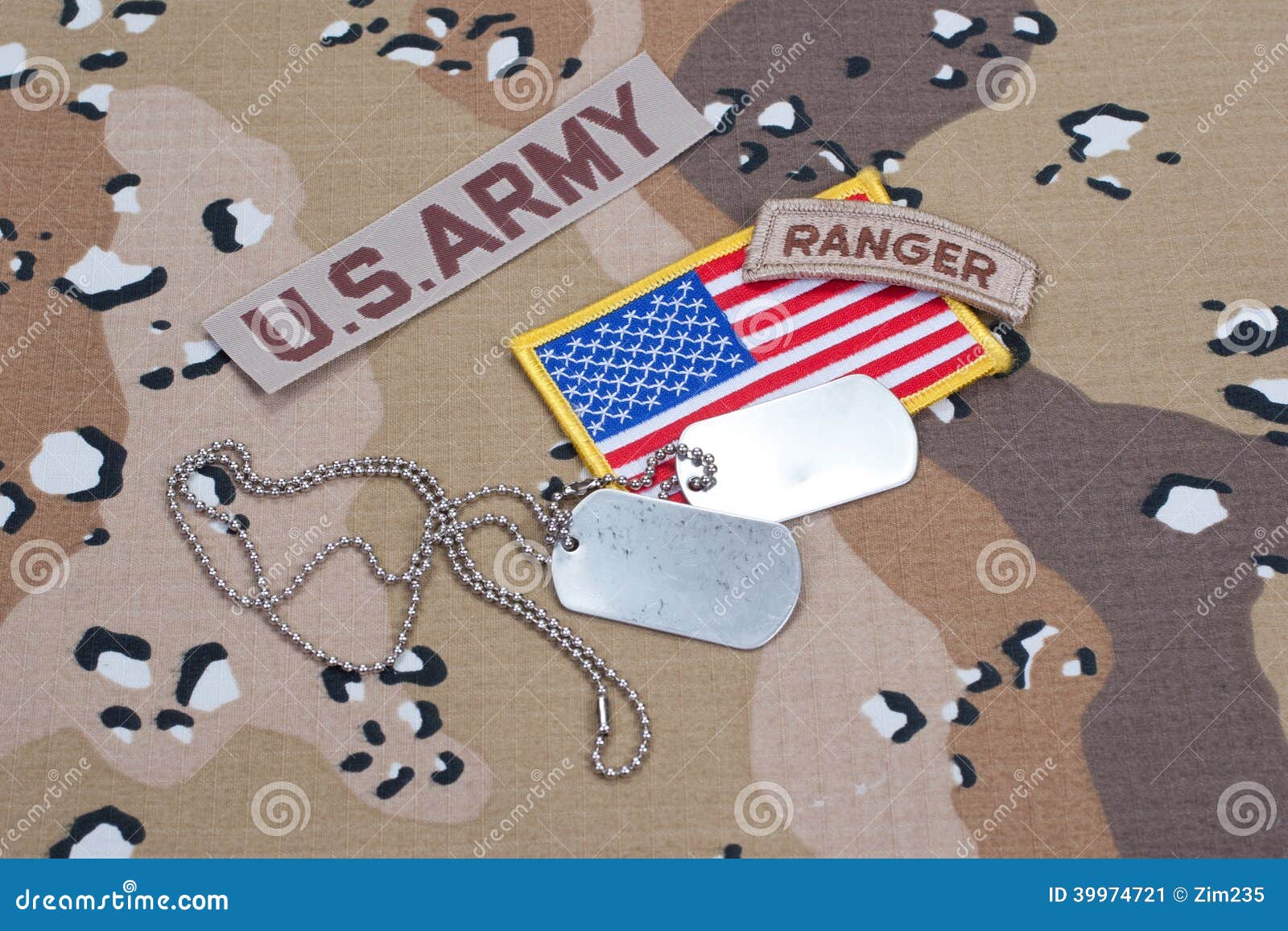 US ARMY Ranger Tab with Blank Dog Tags Editorial Photo - Image of shot ...