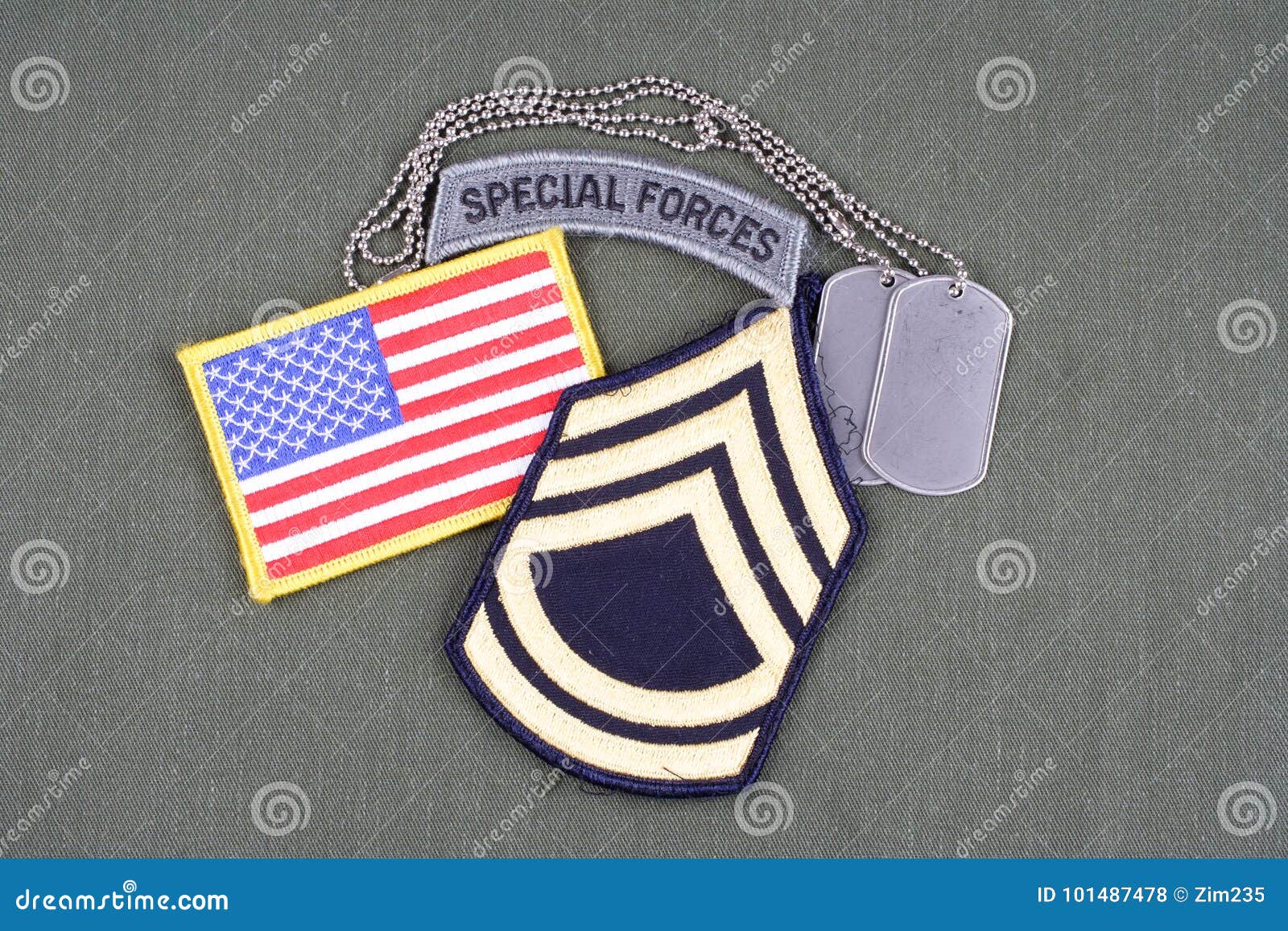 US ARMY Sergeant First Class Rank Patch, Special Forces Tab, Flag Patch ...