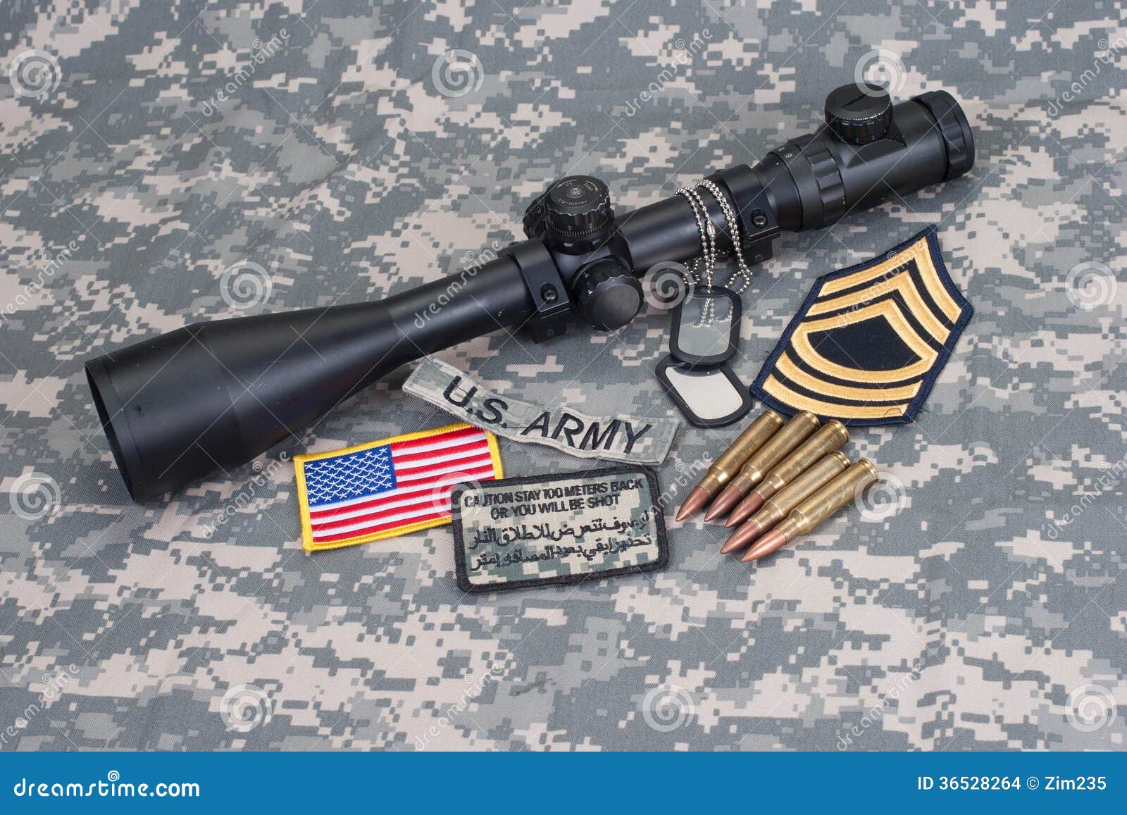 Sniper Concept. Girl Military Warrior Rifle. Observing Point. Woman ...