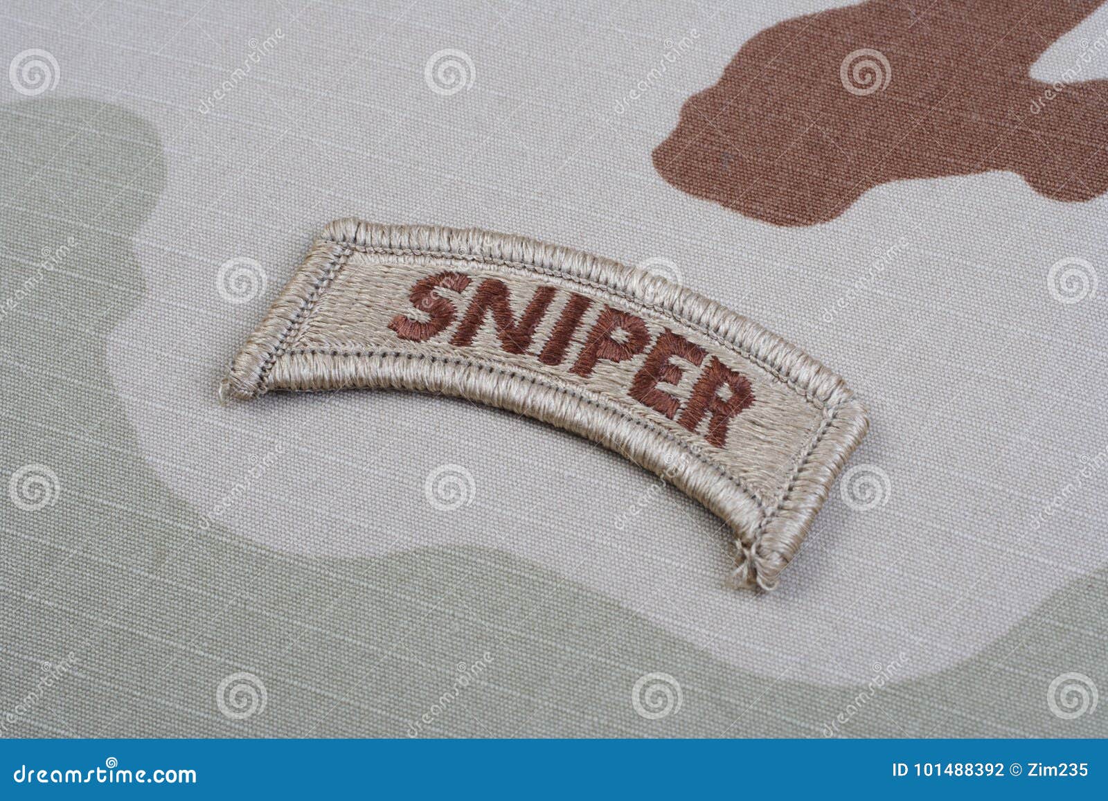 US ARMY Sniper Tab on Camouflage Uniform Stock Photo - Image of ...