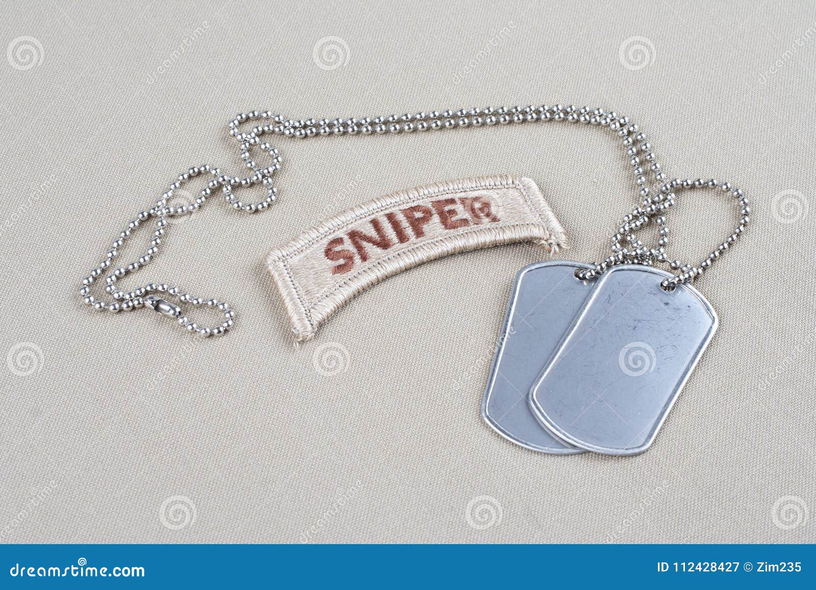 US ARMY Sniper Tab with Dog Tag Stock Image - Image of military, forces ...