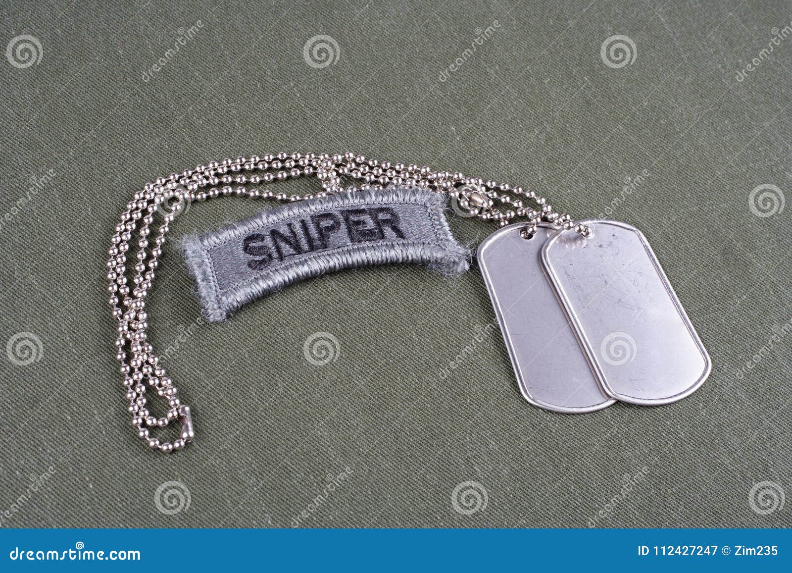 US ARMY Sniper Tab with Dog Tag Stock Image - Image of marines ...