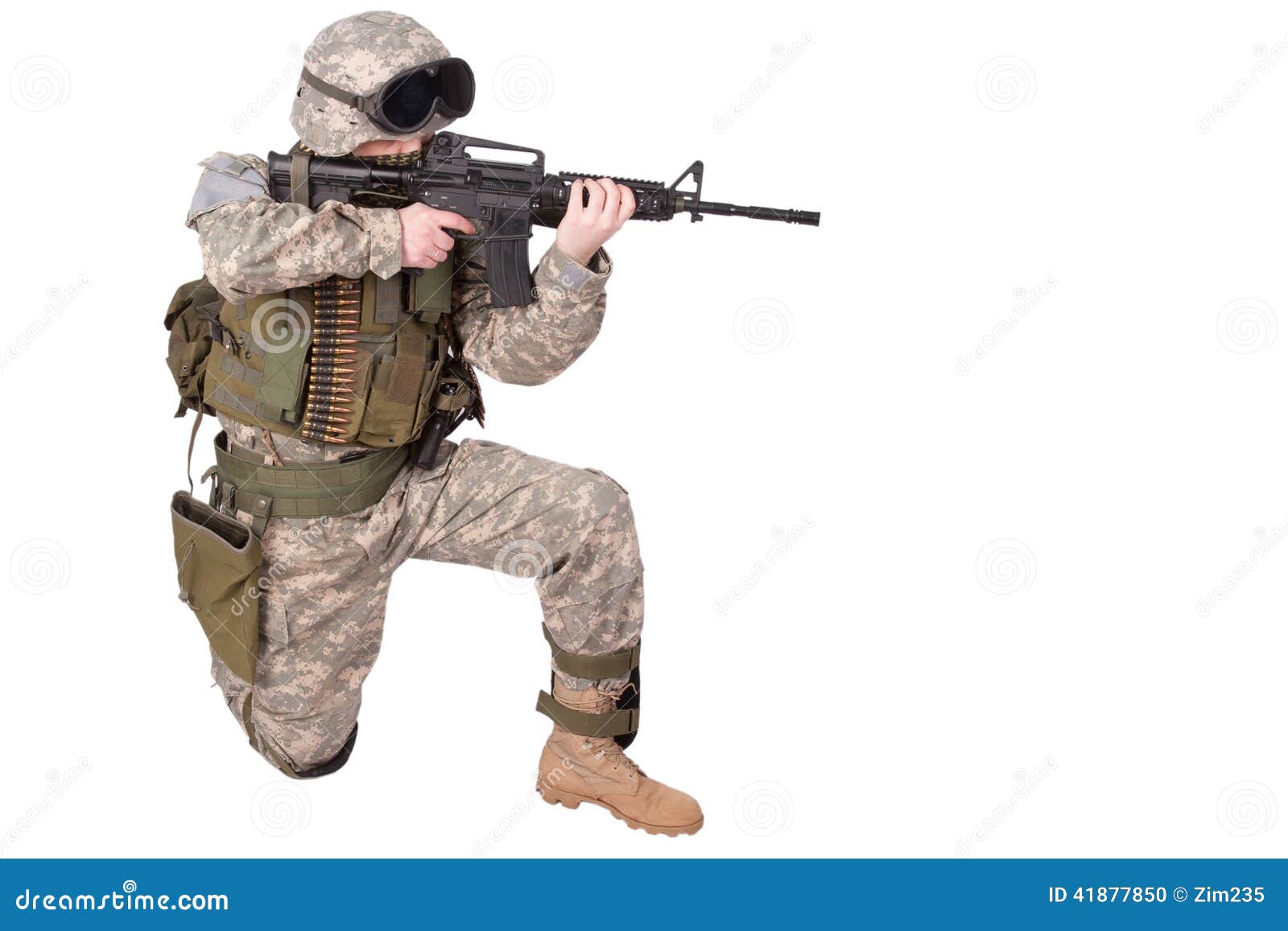 US ARMY Soldier with M4 Carbine Stock Photo - Image of isolated ...