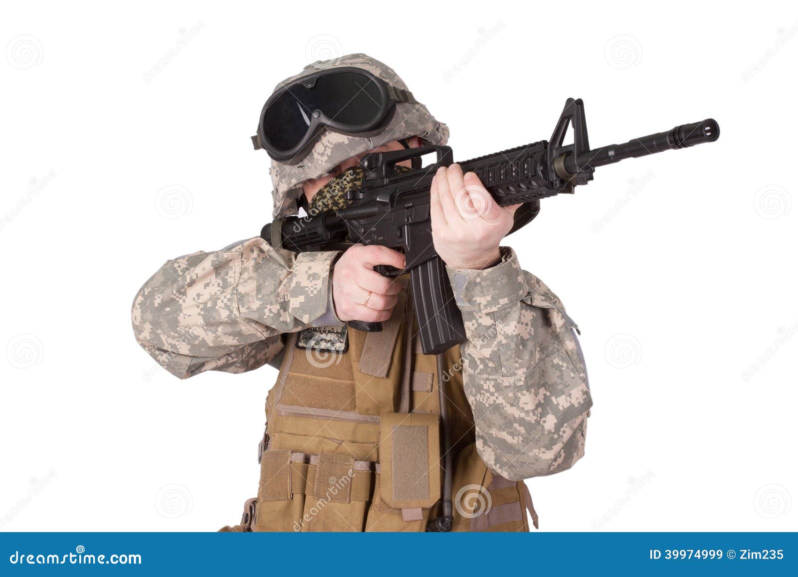 US ARMY Soldier with M4 Rifle Stock Image - Image of iraq, army: 39974999