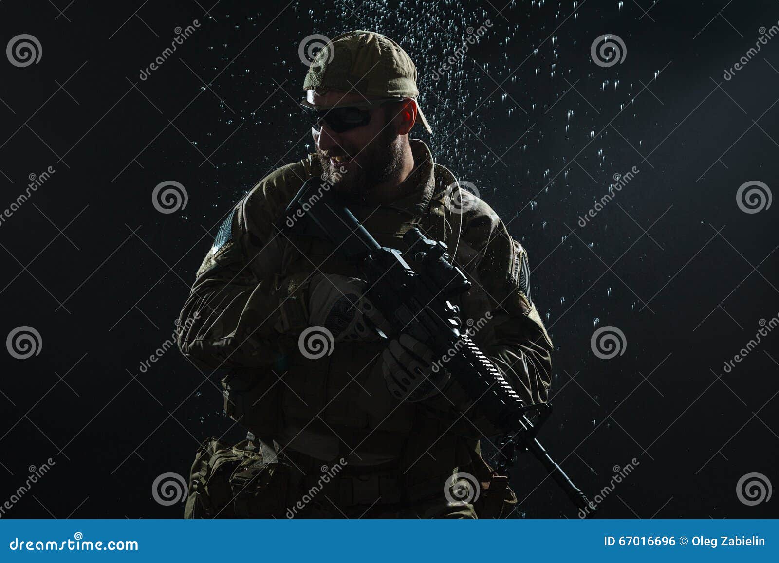 US Army Soldier in the Rain Stock Photo - Image of quiet, army: 67016696