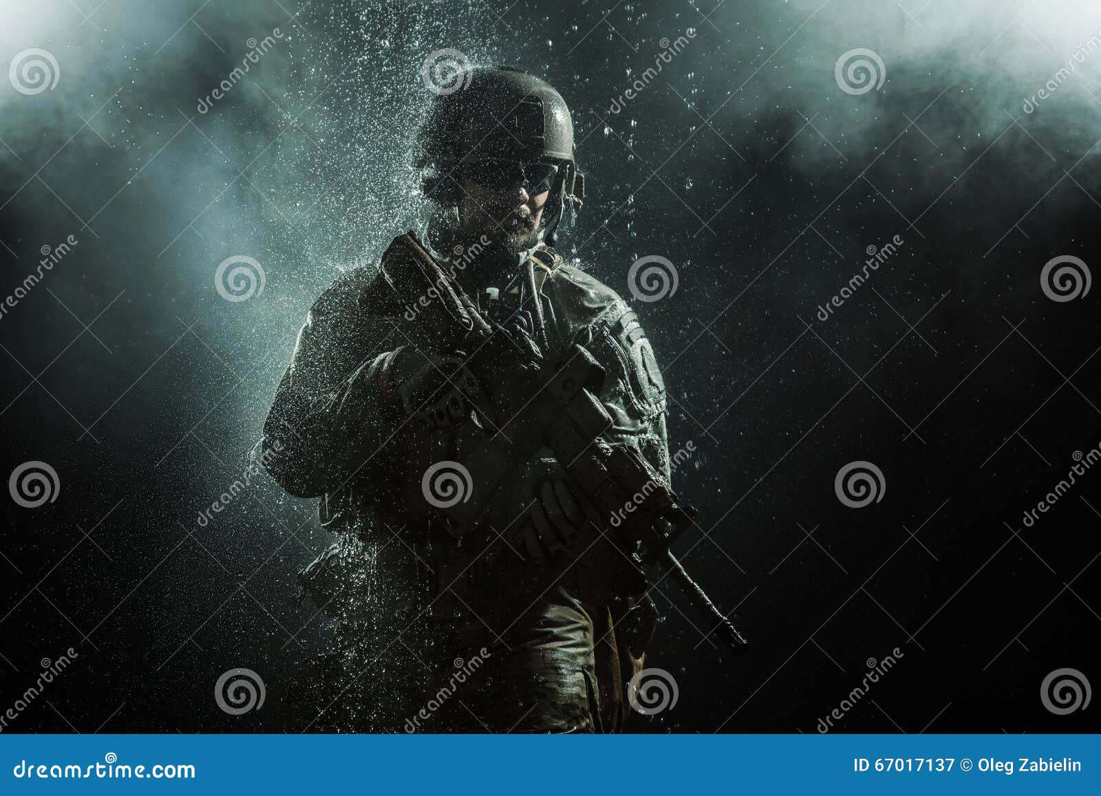 US Army Soldier in the Rain Stock Image - Image of quiet, peacekeeper ...