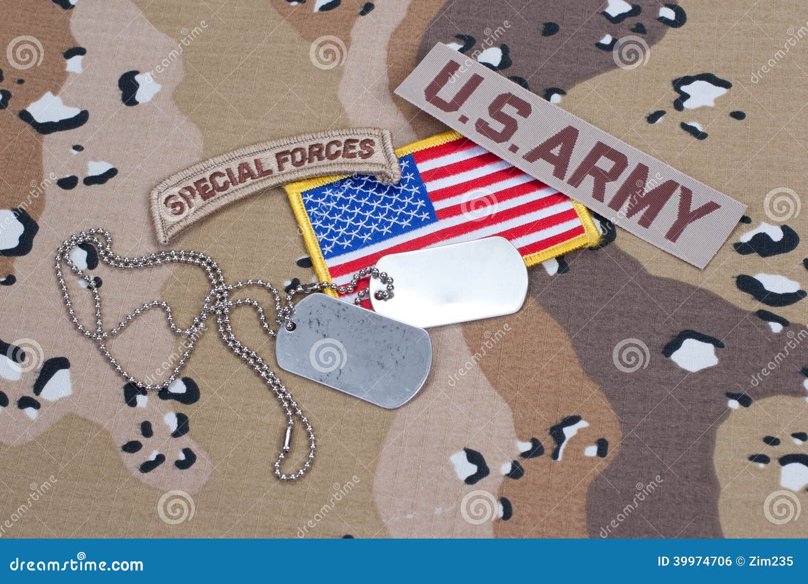 US ARMY Special Forces Tab with Blank Dog Tags Editorial Photo - Image ...