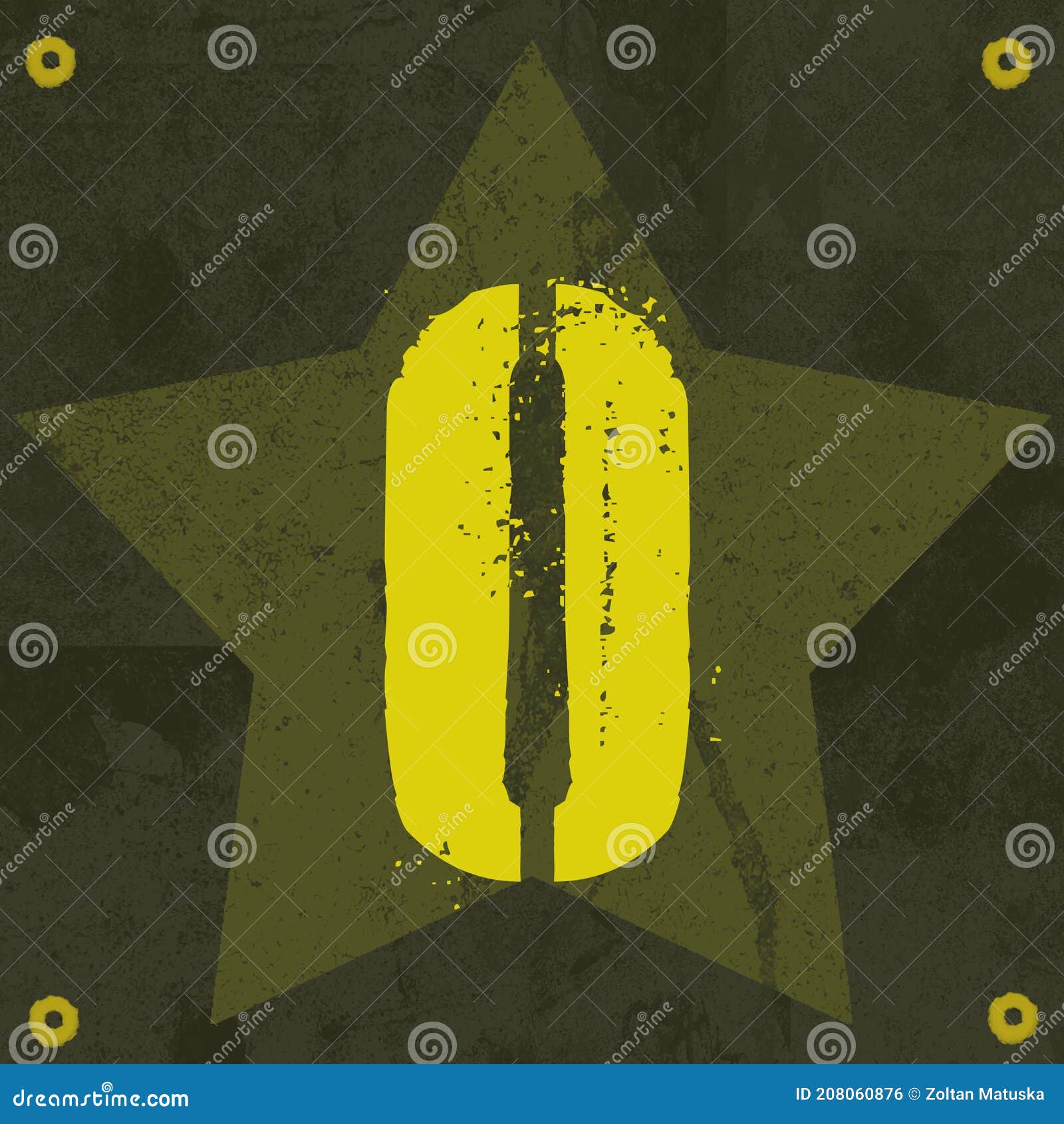 US Army Style Number 0, Design Element, Typography Stencil Combat ...