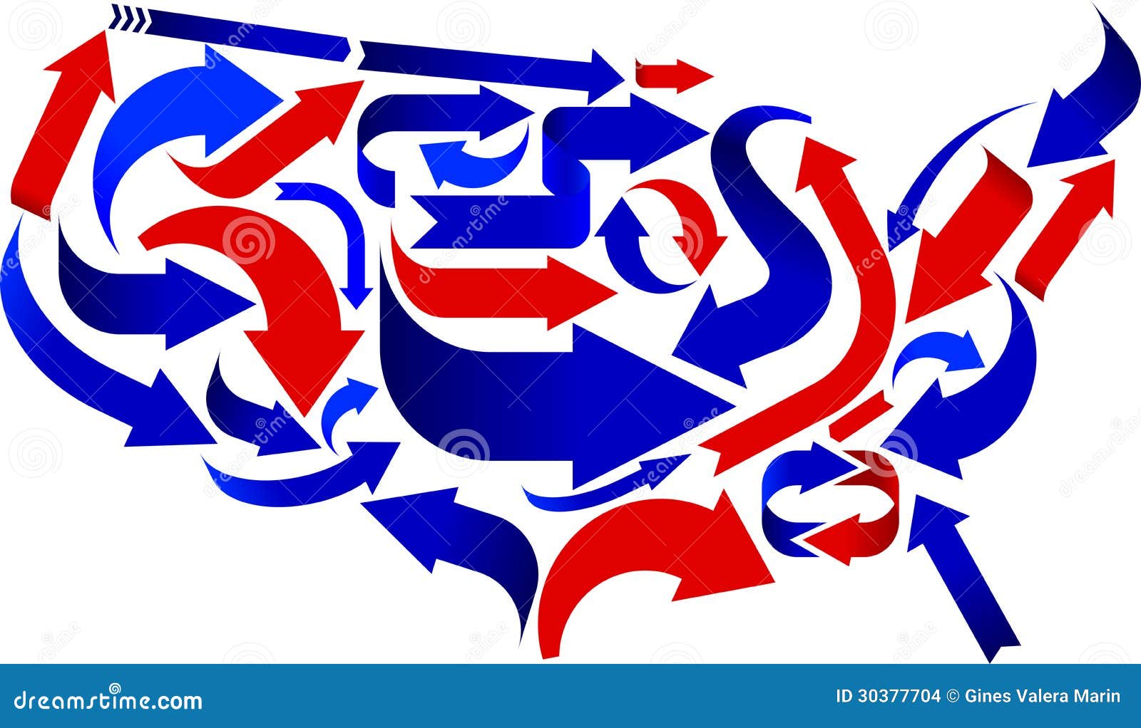 US arrow map stock vector. Illustration of outline, shape - 30377704