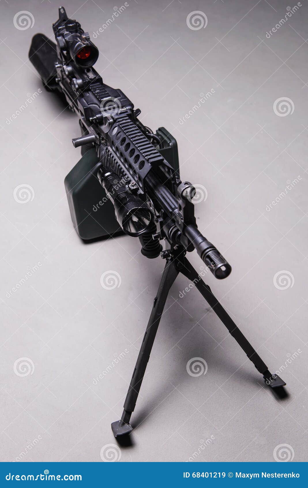 US Automatic Machine Gun.Top View Stock Image - Image of arms, rifle ...