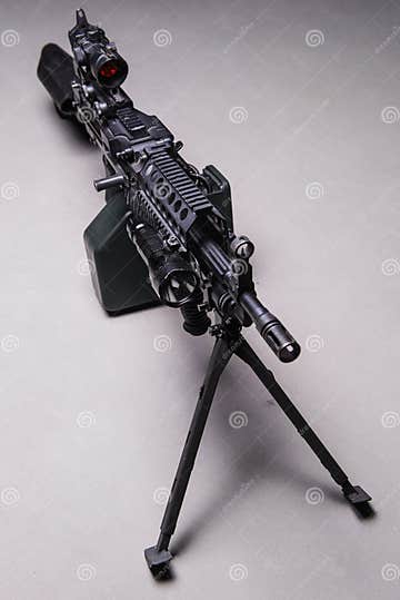 US Automatic Machine Gun.Top View Stock Image - Image of arms, rifle ...
