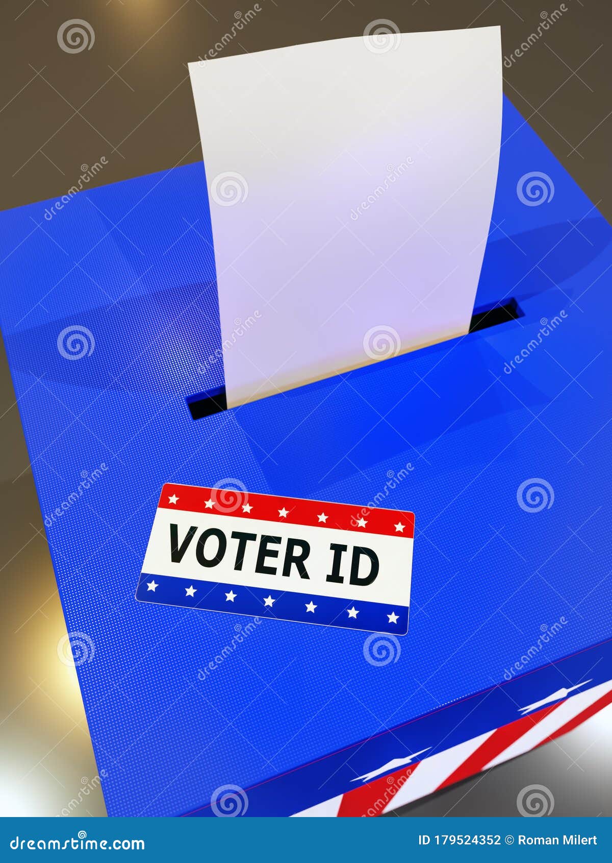 US Ballot Box with Voter ID Card Stock Illustration - Illustration of ...