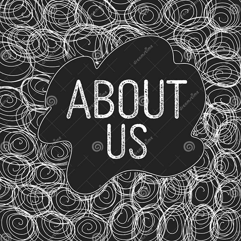 About Us Black White Circular Scribble Text Stock Illustration ...