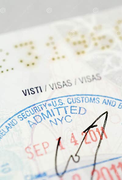 US border entry stamp stock image. Image of personal - 29691145