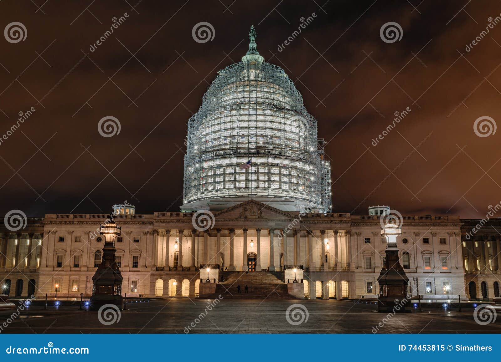US Capitol Building at Night Stock Image - Image of details, hill: 74453815
