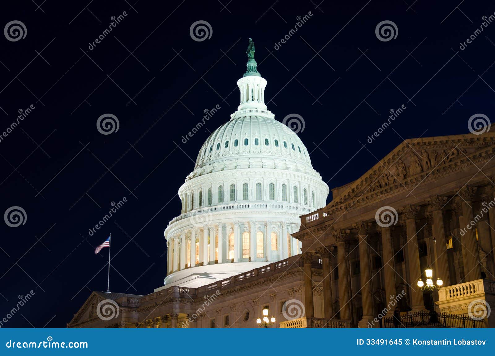 US Capitol Building at Night Stock Image - Image of patriotism ...