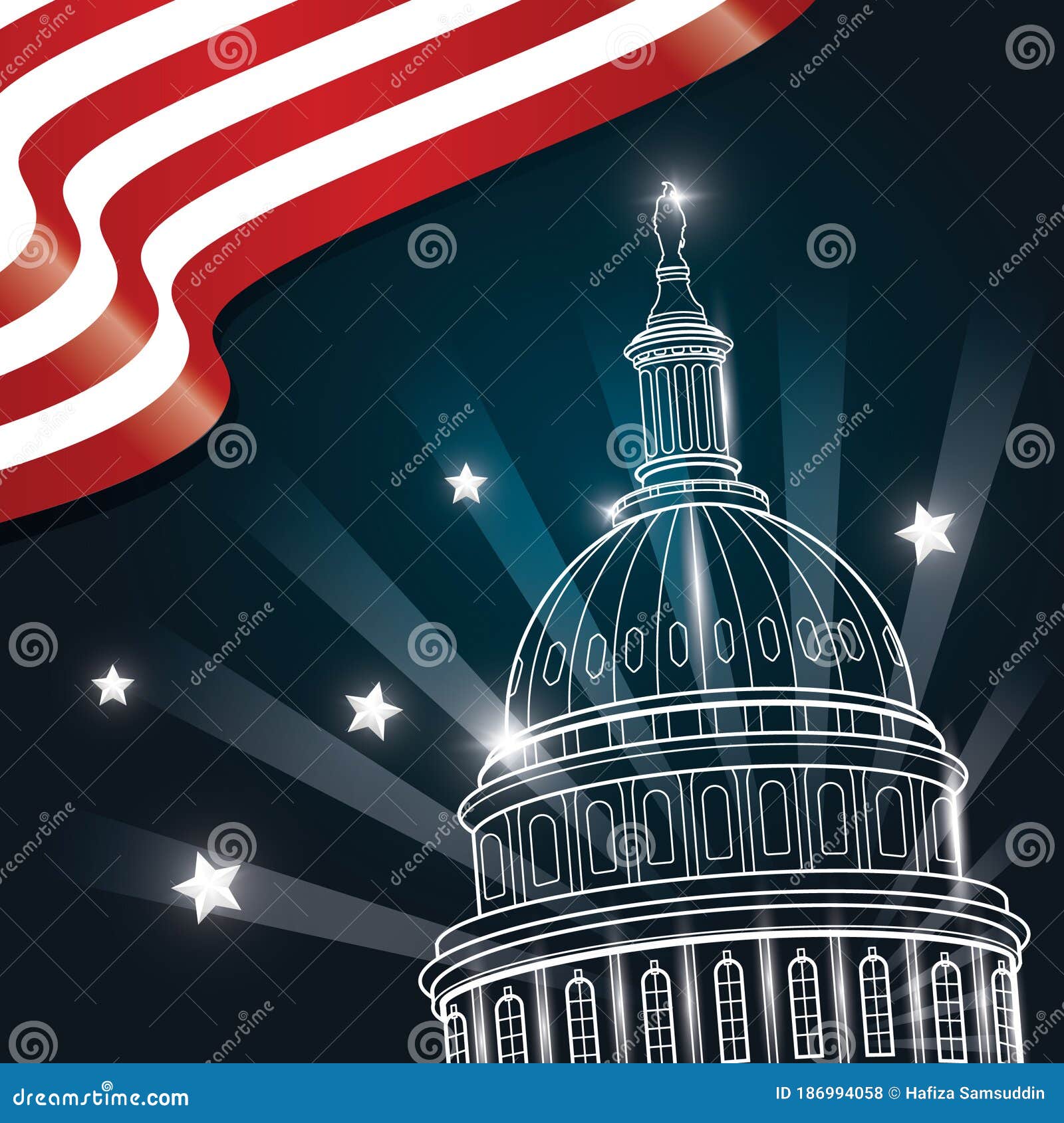 US Capitol Building Poster. Vector Illustration Decorative Design Stock ...