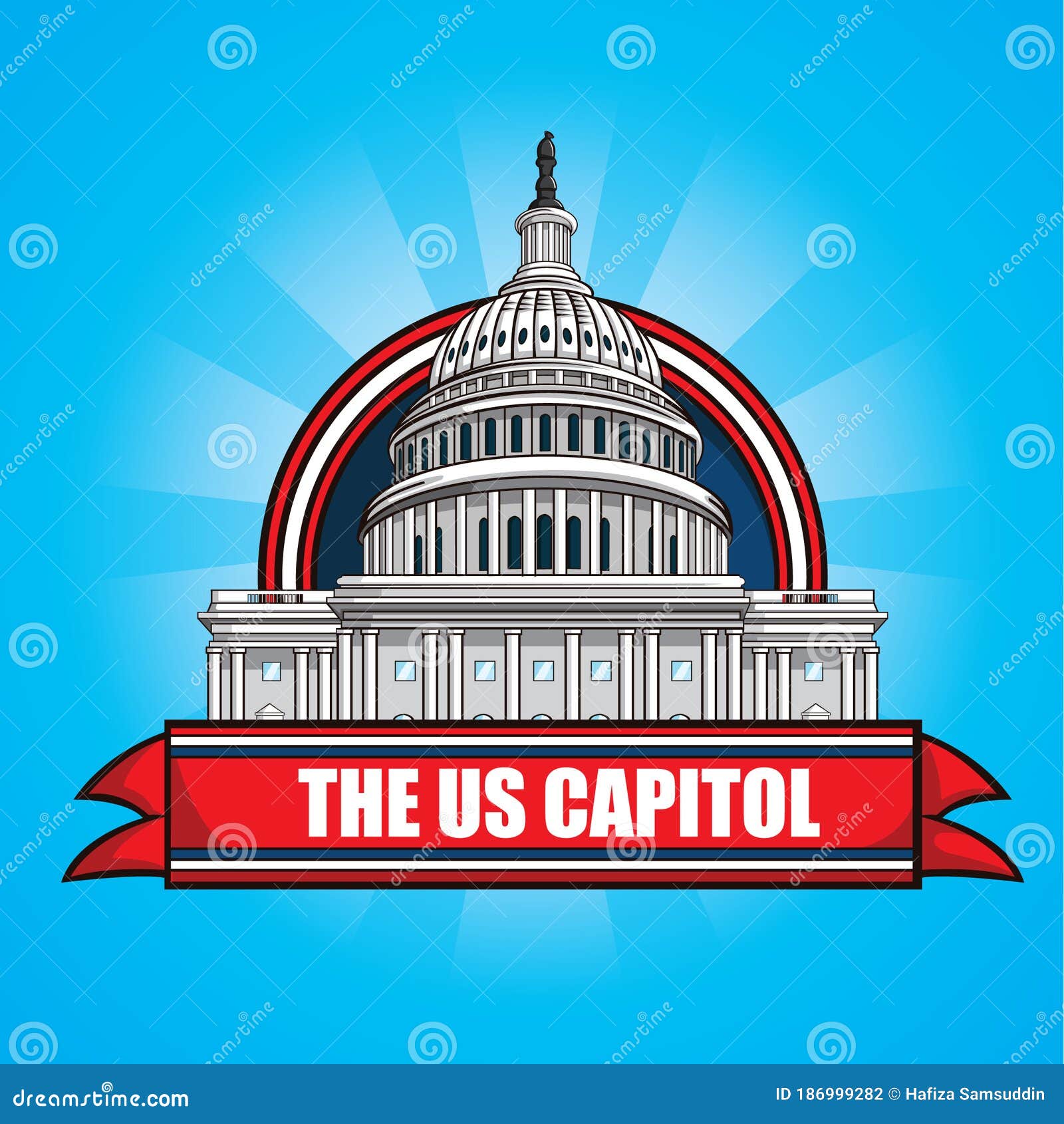 The Us Capitol Building Poster. Vector Illustration Decorative Design ...