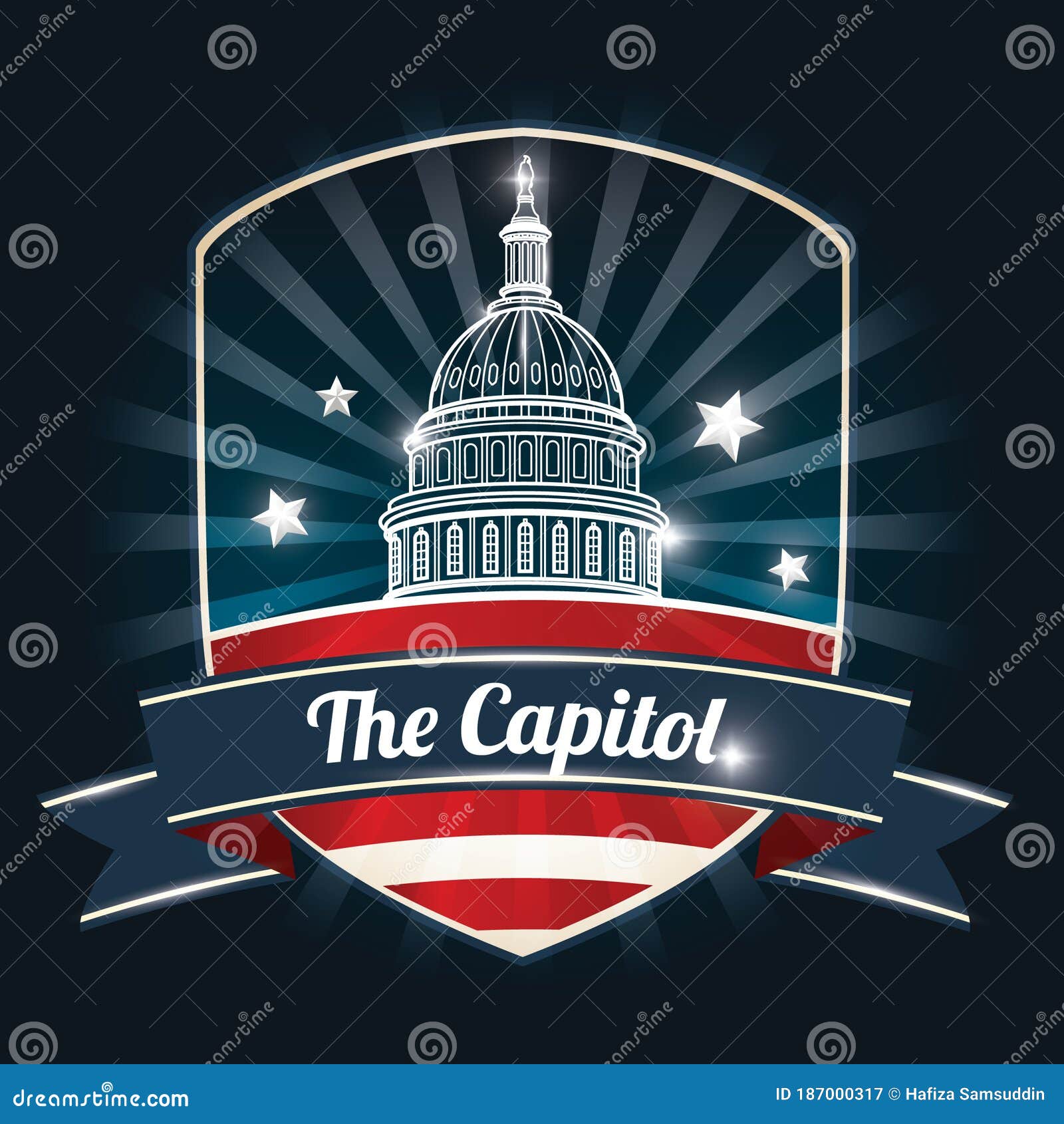 US Capitol Building Poster. Vector Illustration Decorative Design Stock ...