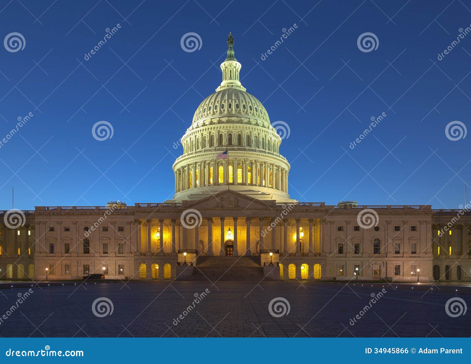 US Capitol Building at Twilight Stock Photo - Image of congress ...