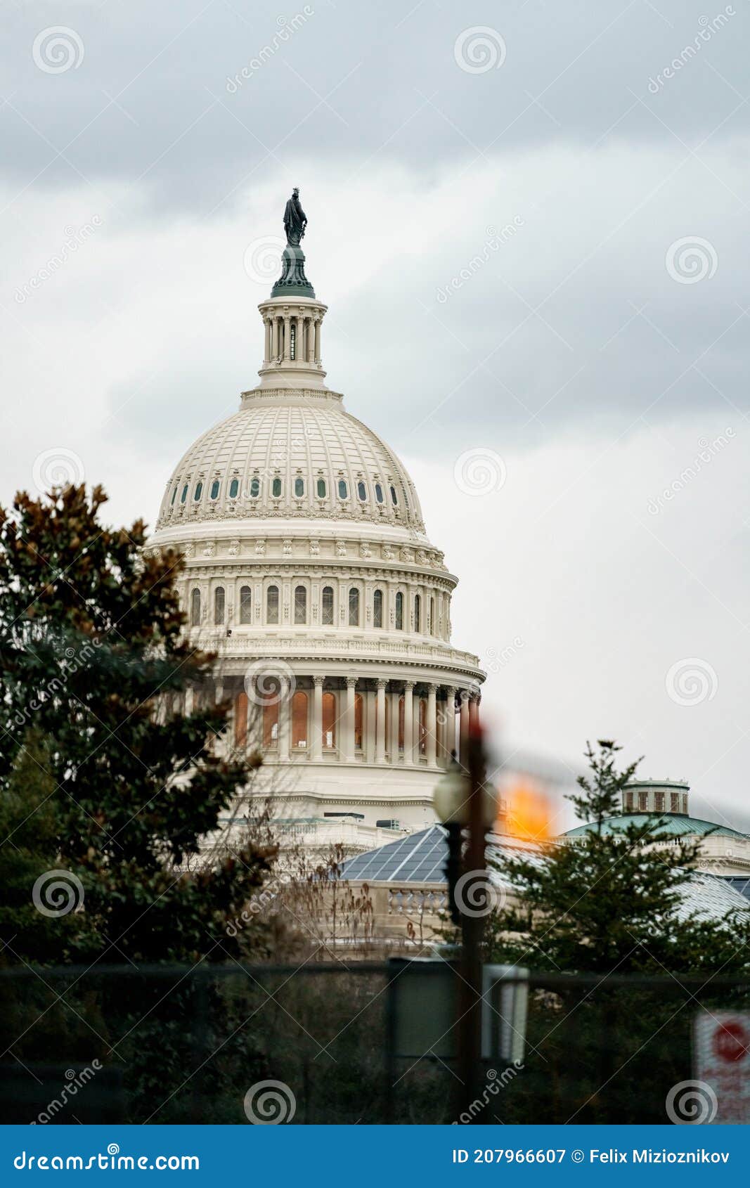 US Capitol Building in Washington DC Access Blocked by Gates Circa ...