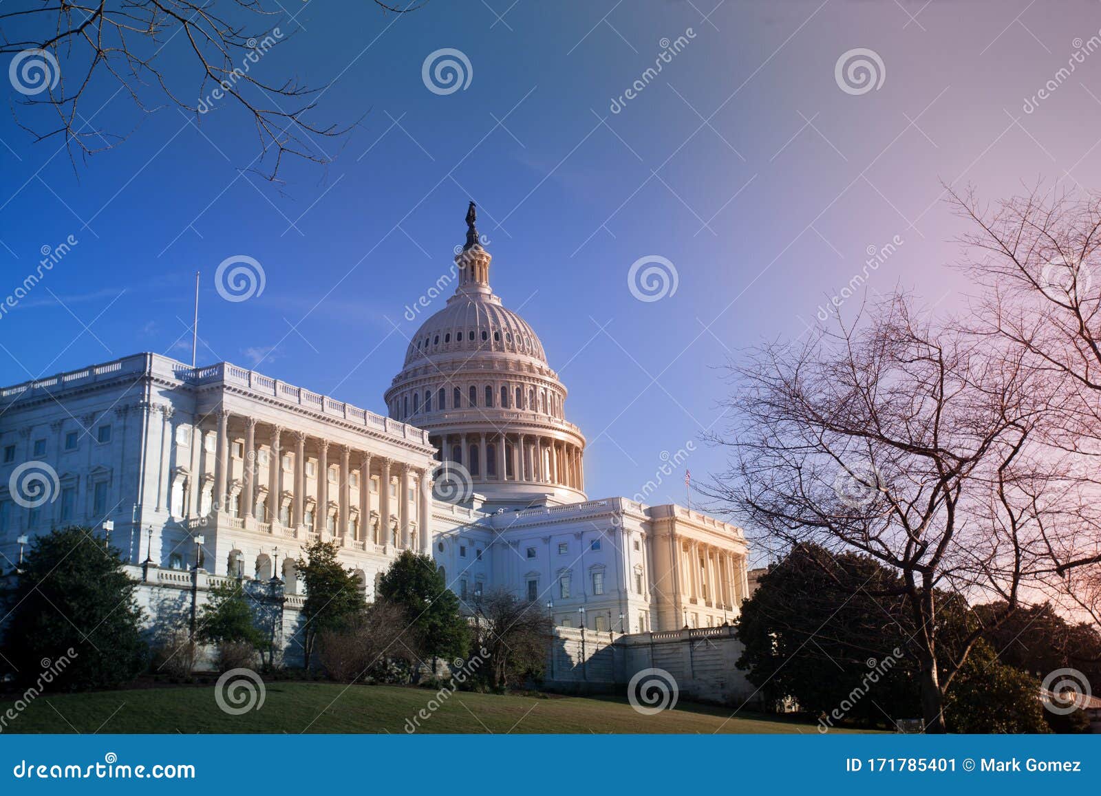 US Capitol Building in Washington DC Sunset Stock Image - Image of ...