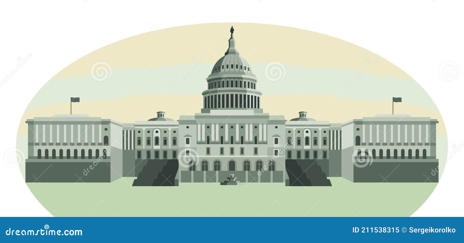 US Capitol Building, Washington DC. Vector Stock Vector - Illustration ...