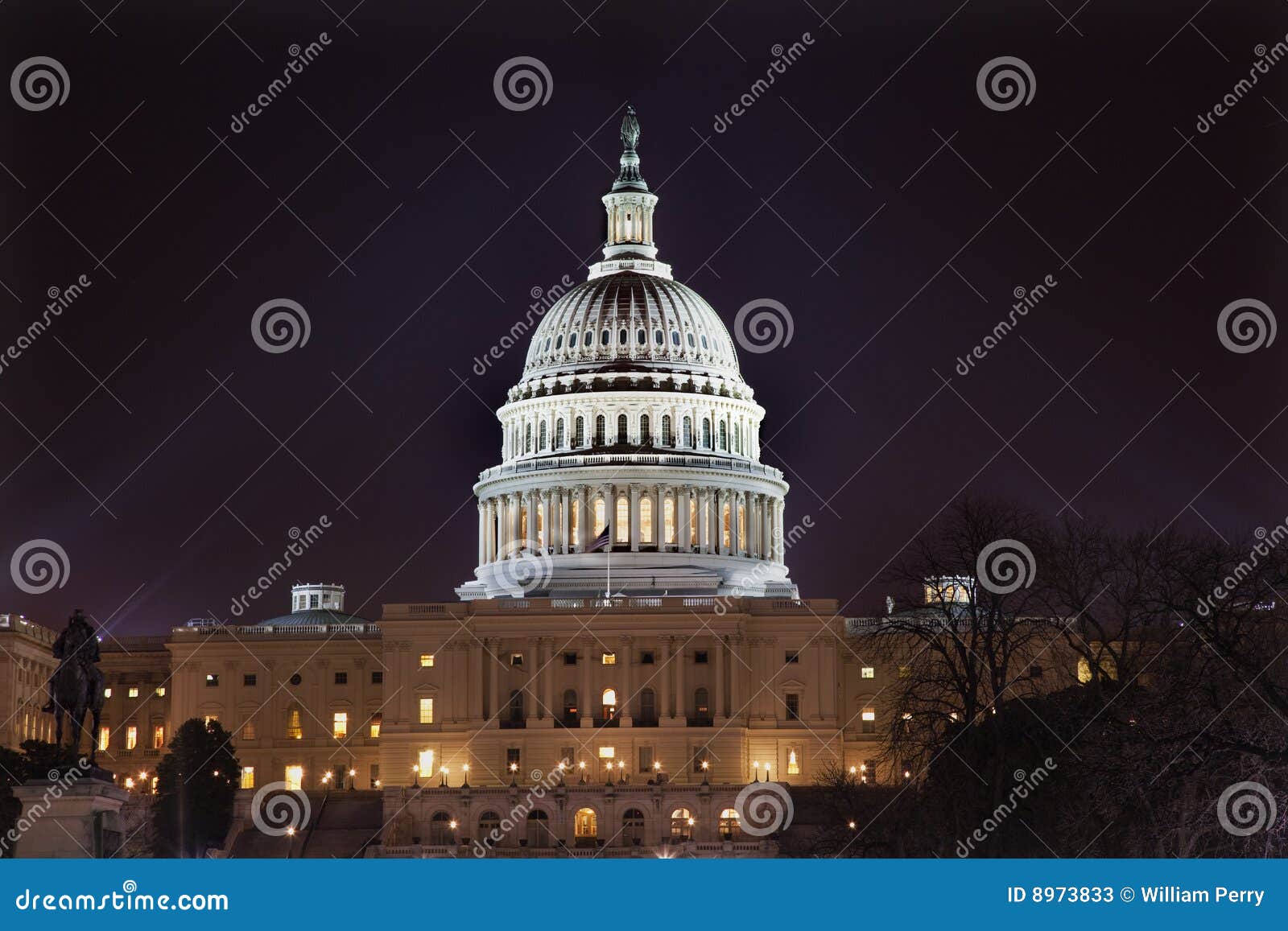 US Capitol Dome Night Washington DC Stock Image - Image of downtown ...