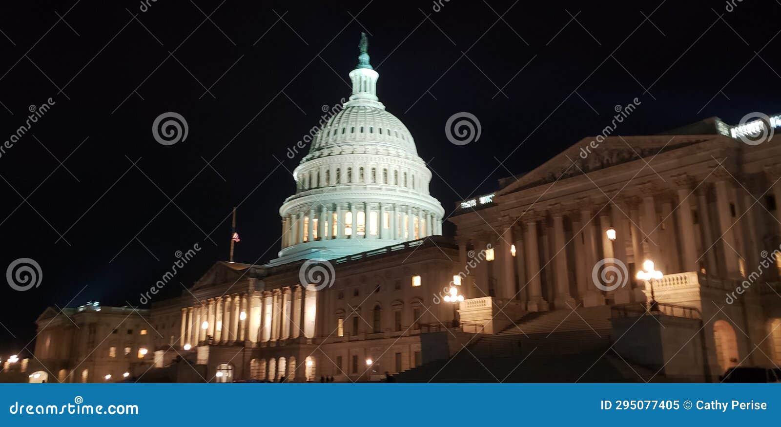 US Capitol at Night stock image. Image of night, rotunda - 295077405