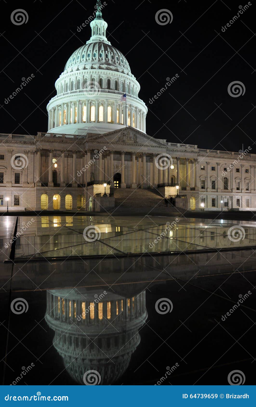 The US Capitol at Night, Washington D.C Stock Image - Image of capital ...