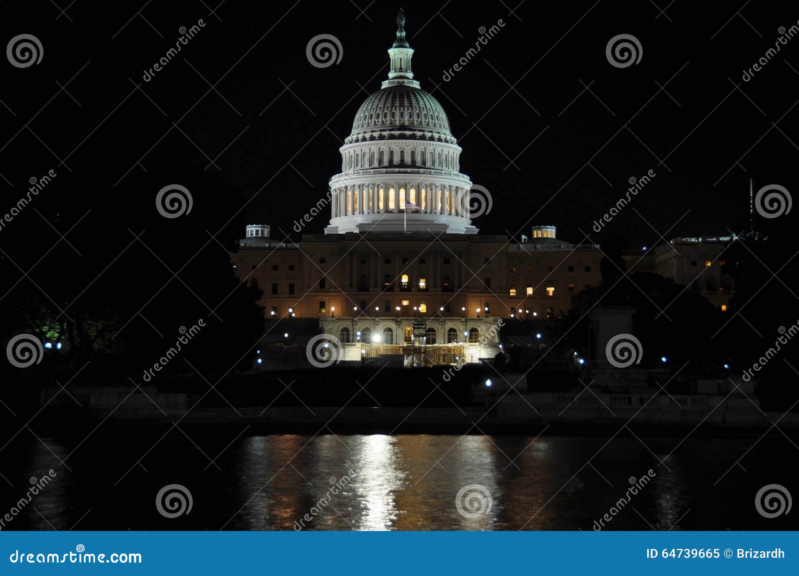 The US Capitol at Night, Washington D.C Stock Image - Image of america ...