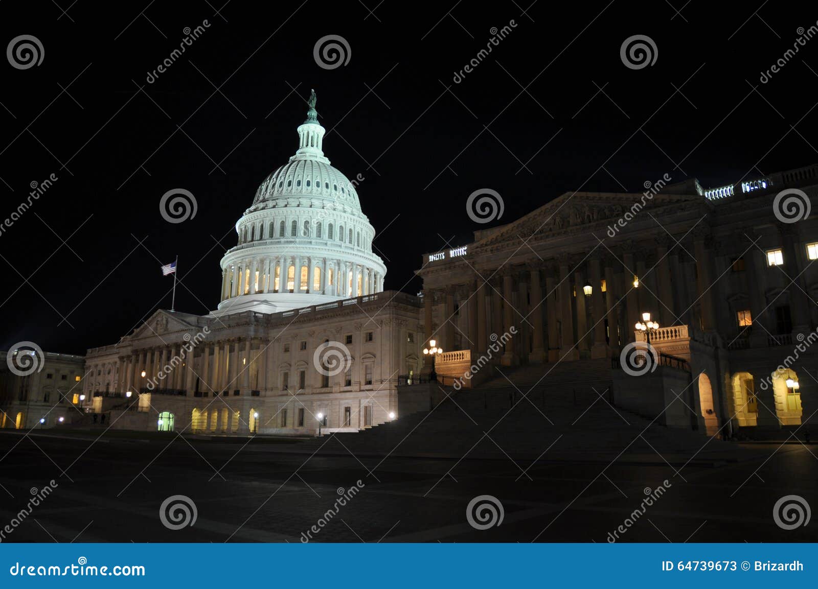 The US Capitol at Night, Washington D.C Stock Image - Image of monument ...