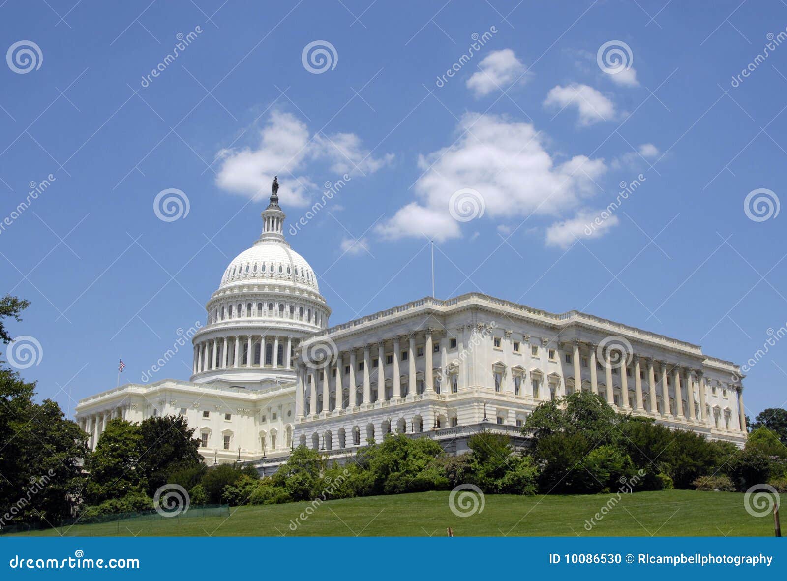 The US Capitol from the Side Stock Photo - Image of downtown, clouds ...